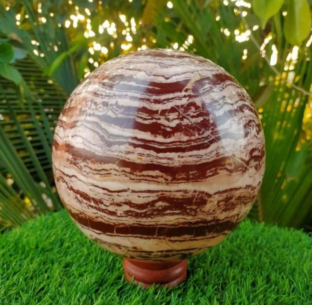 Huge 190 MM Large Brown Chocolate Jasper Stripes Sphere High Quality ...
