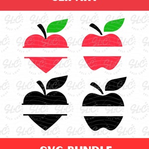 Monogram Name Frame Svg Bundle, Apple Svg, Apple Clipart, Apple ...
