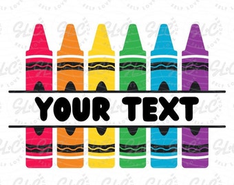 Crayon Split Monogram Svg, Teacher Monogram Svg, Crayon Svg, Crayon Set ...