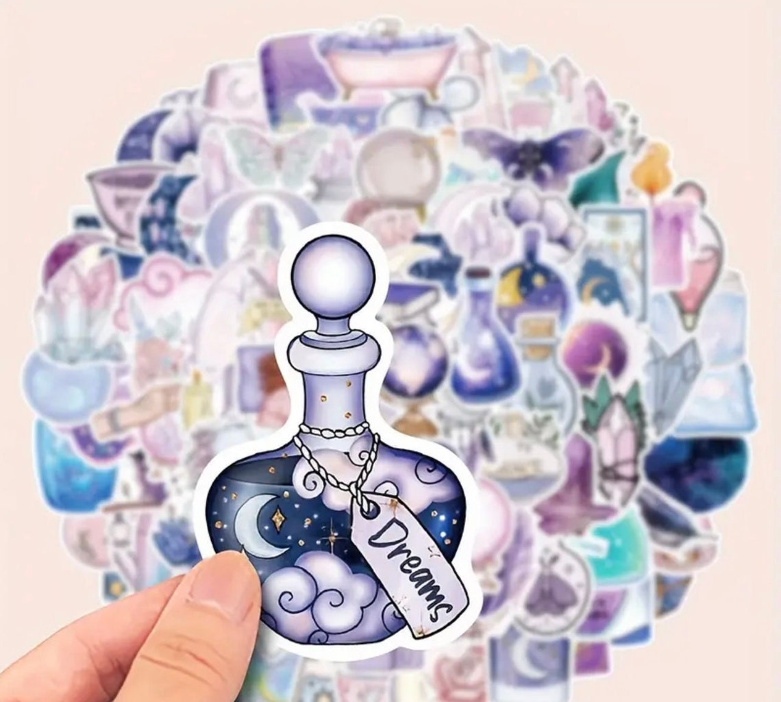 Handmade Mystery Witch Aesthetic Sticker Pack Moon Potion Mystical ...