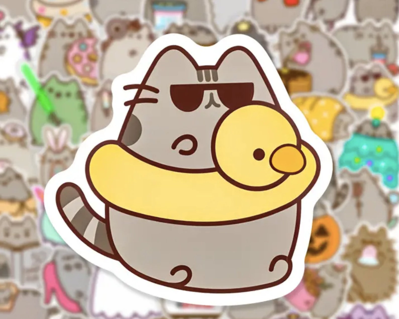 Handmade Mystery Funny Cat Sticker Pack Cute Unique Random Pack Vinyl ...