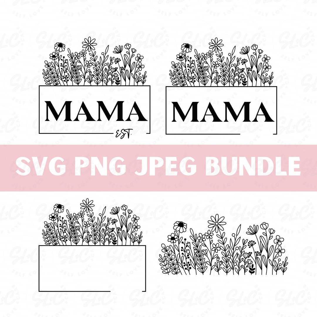 Wildflower Svg, Svg Bundle, Svg Files, Floral Svg, Plant Svg, Mom Png ...
