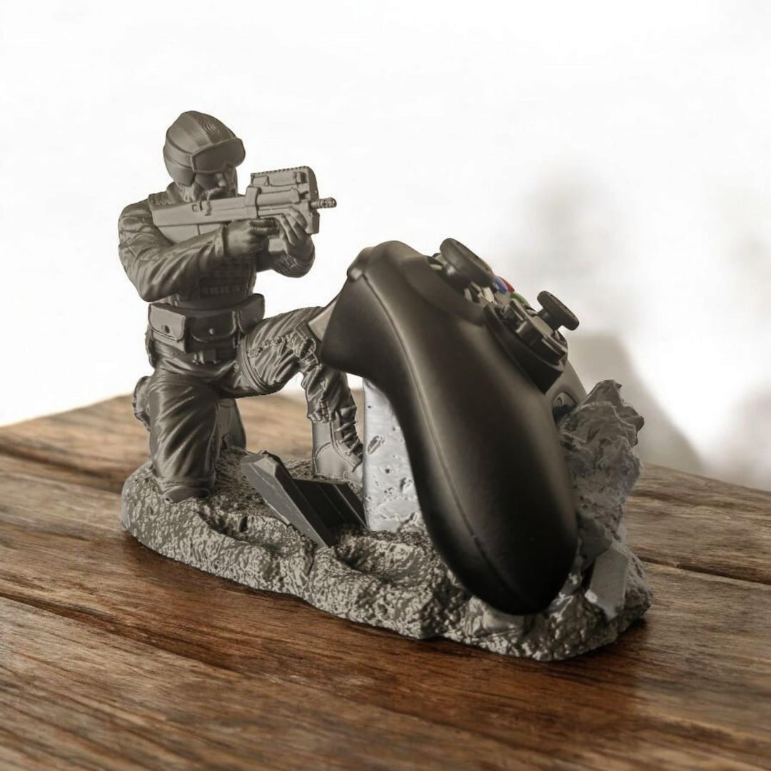 Soldier Combat Video Game Controller Holder - 3D Printed Gaming Stand ...