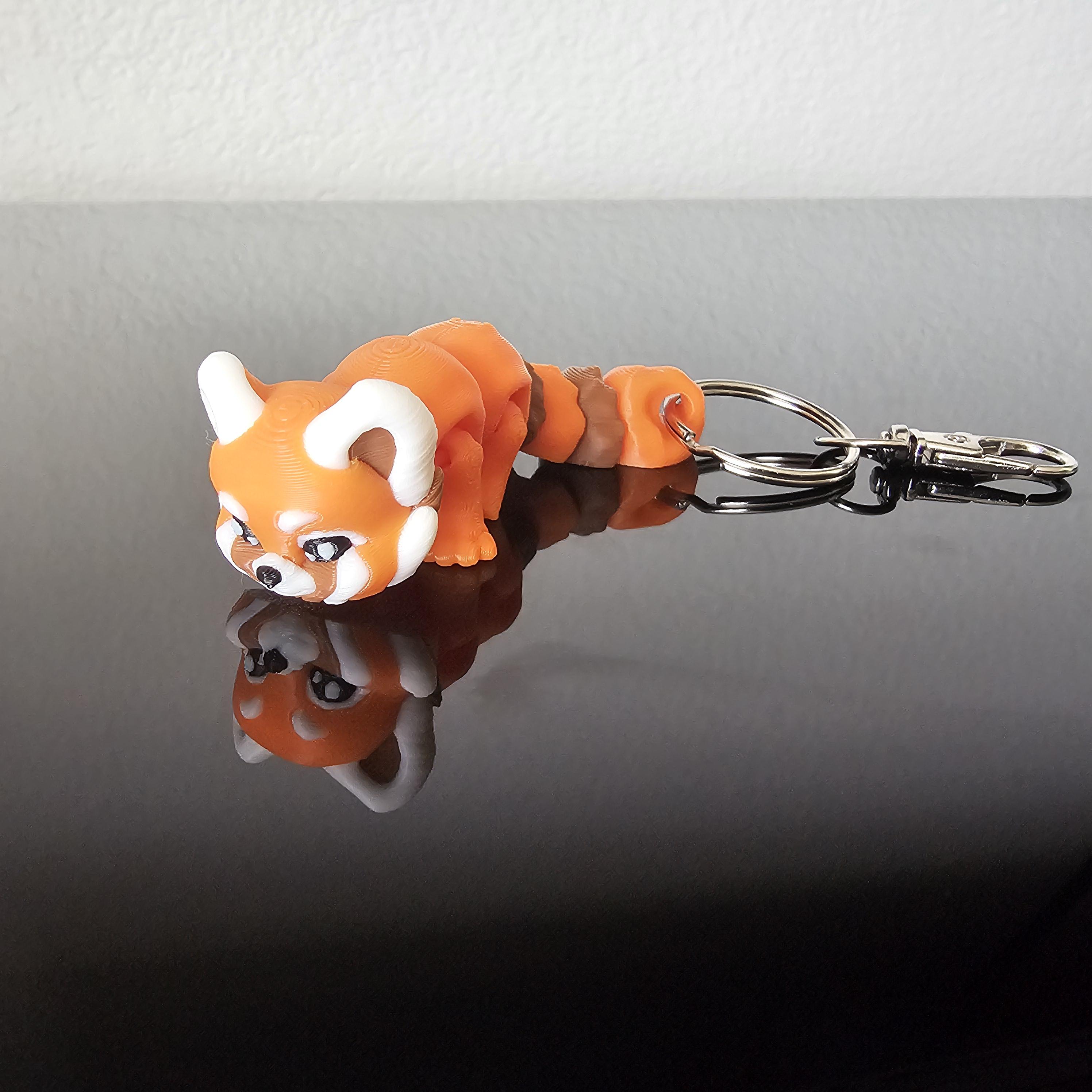 3D Printed Articulated Red Panda Keychain - Cute & Flexible Keychain ...