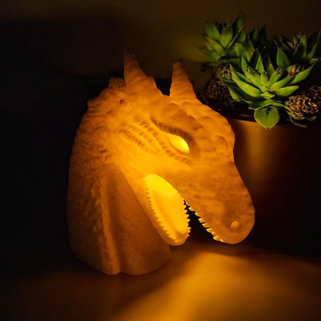 Ember Glow Dragon – 3D Printed Light-up Dragon Head | Fantasy Home ...