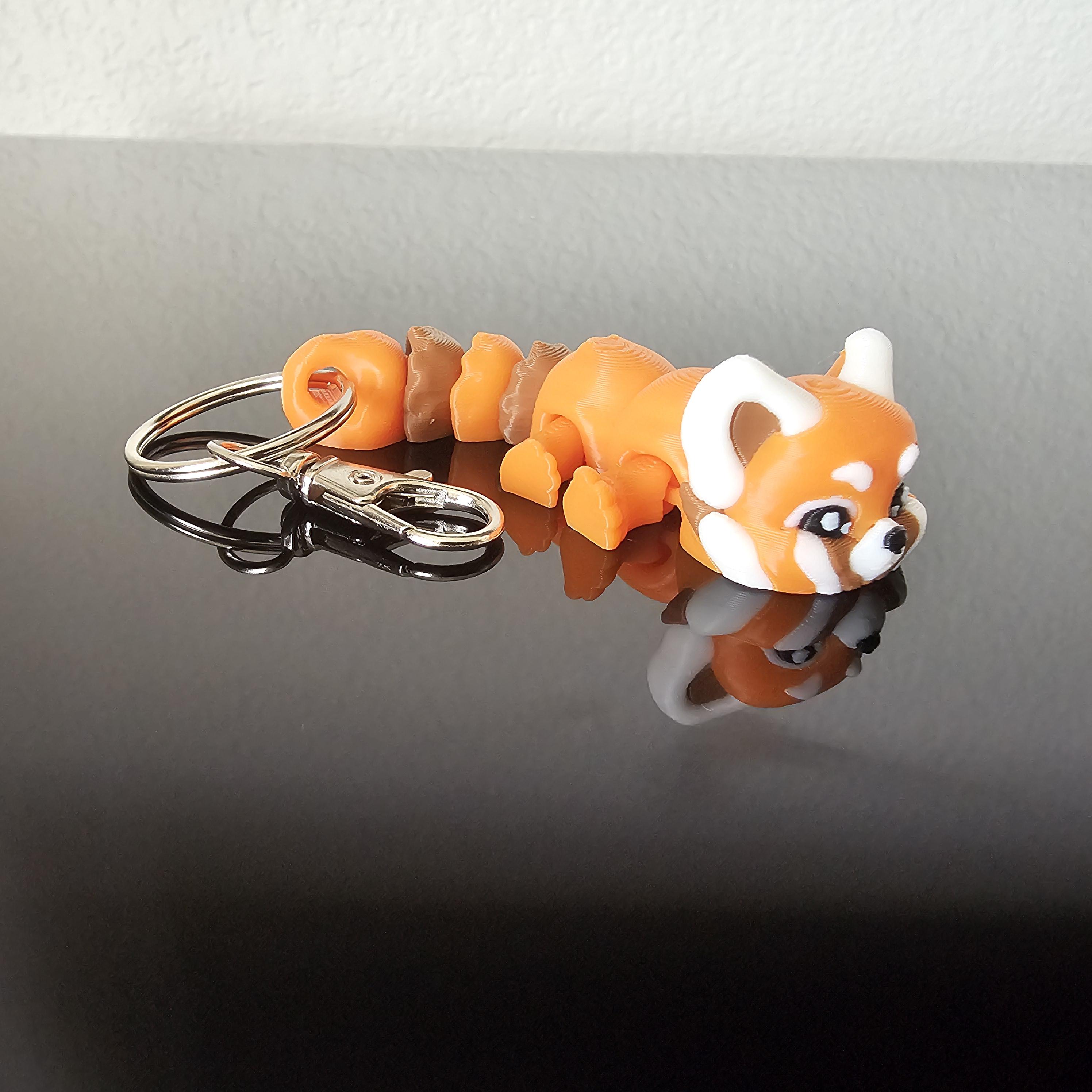 3D Printed Articulated Red Panda Keychain - Cute & Flexible Keychain ...