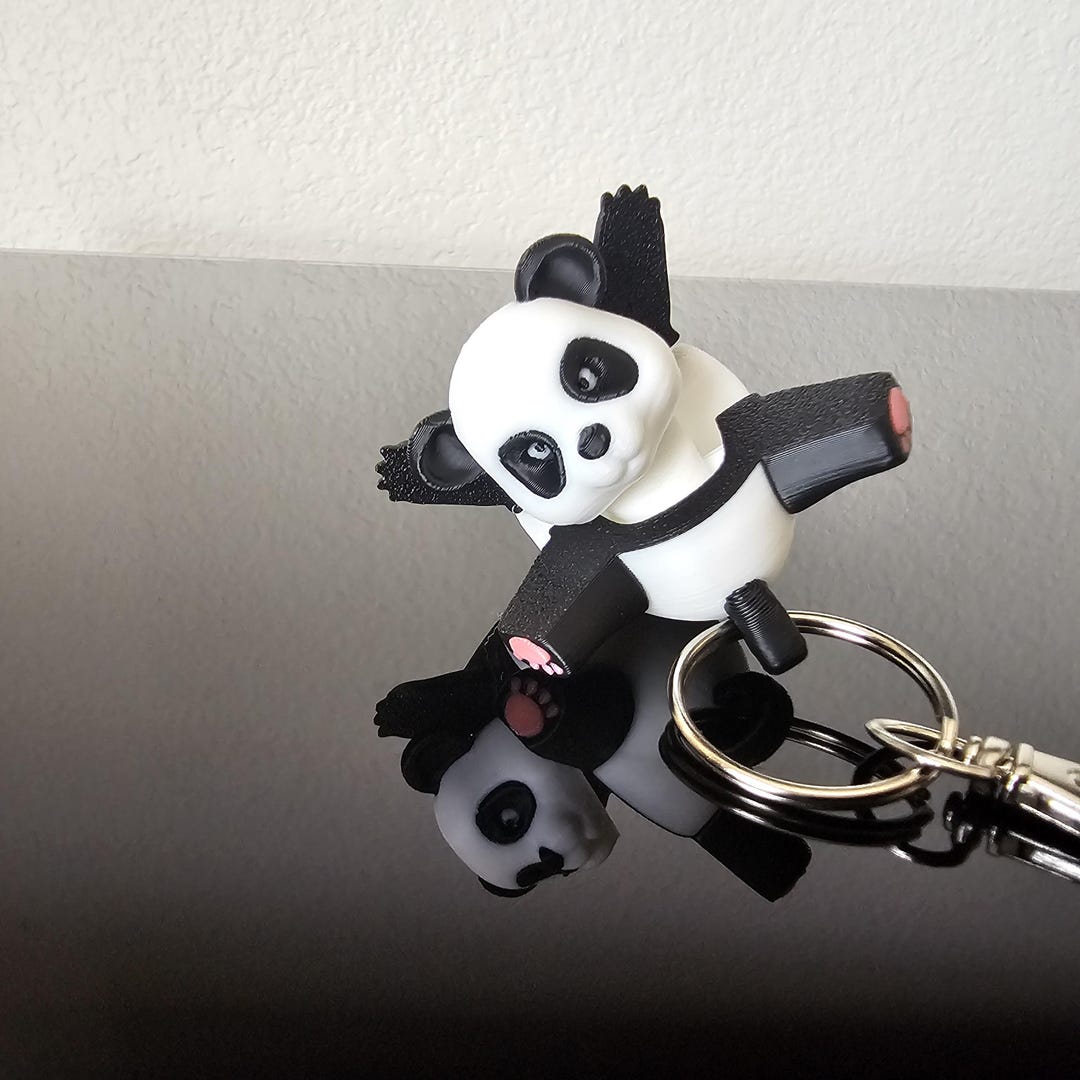 3D Printed Panda Keychain – Cute & Articulated Keychain Accessory - Etsy