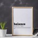 Balance Definition Print Inspiring Art Minimalist Poster Home Décor ...