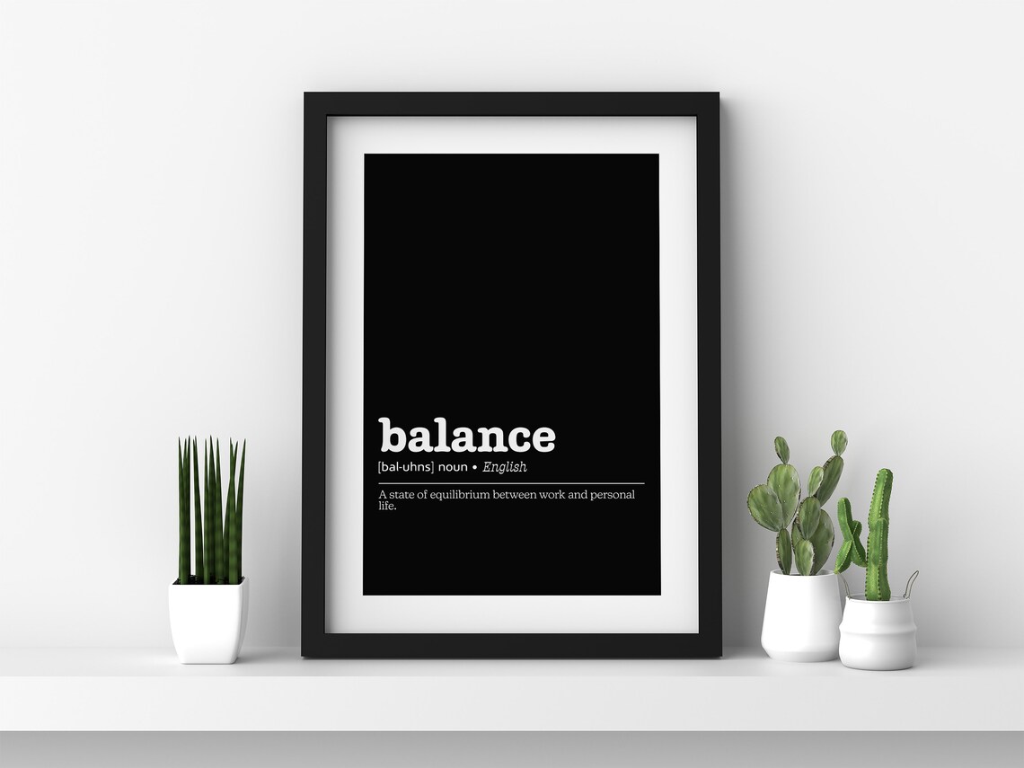 Balance Definition Print Inspiring Art Minimalist Poster Home Décor ...