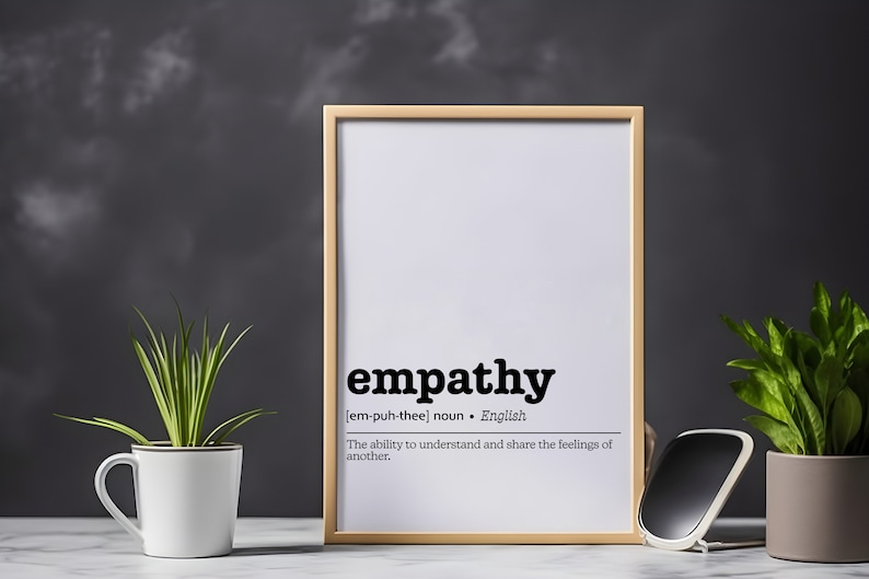 Empathy Definition Print Wall Art Minimalist Home Decor Feelings Poster ...