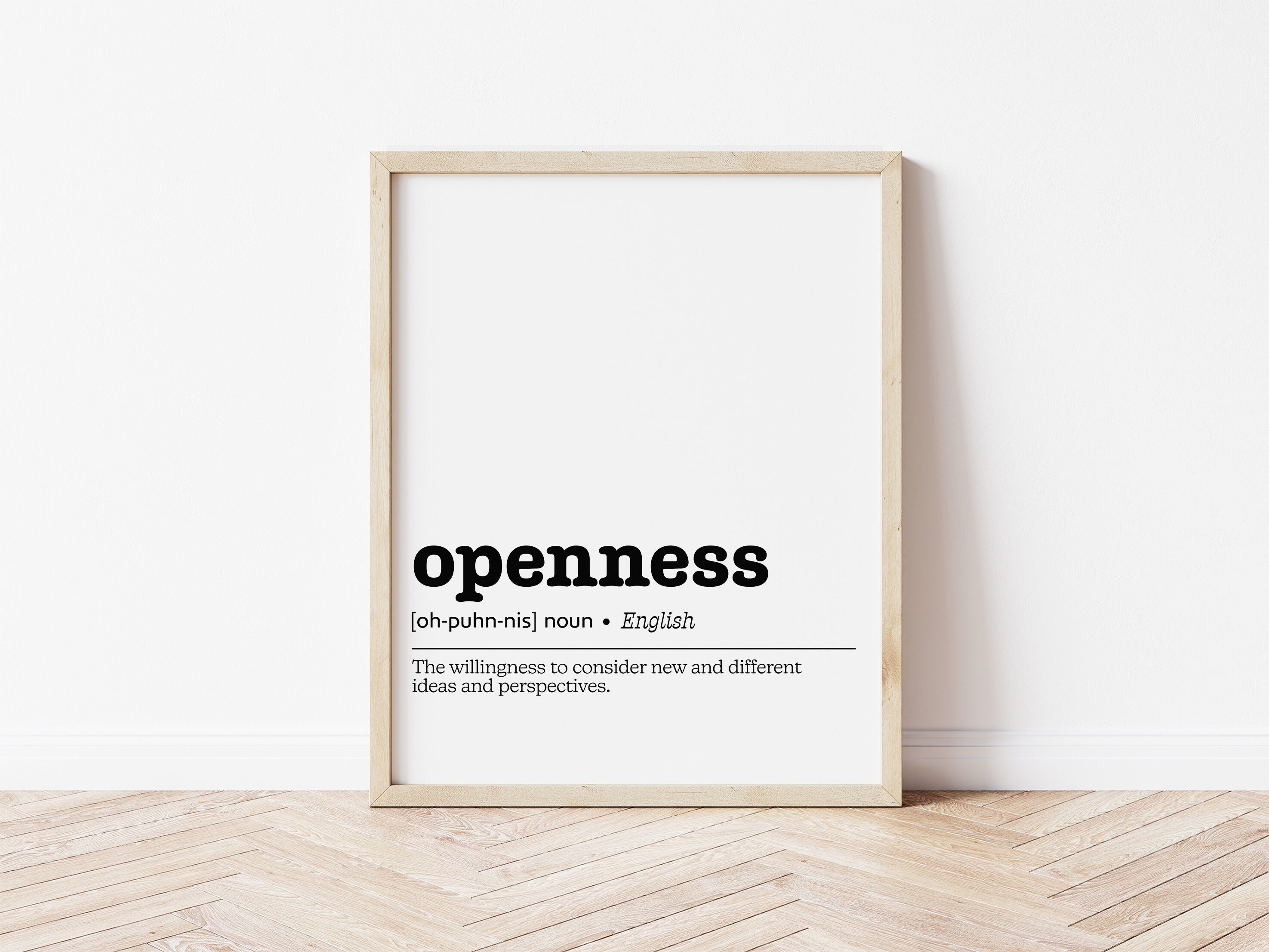 Openness Definition Art Minimalist Home Decor Gift Poster Home Office ...