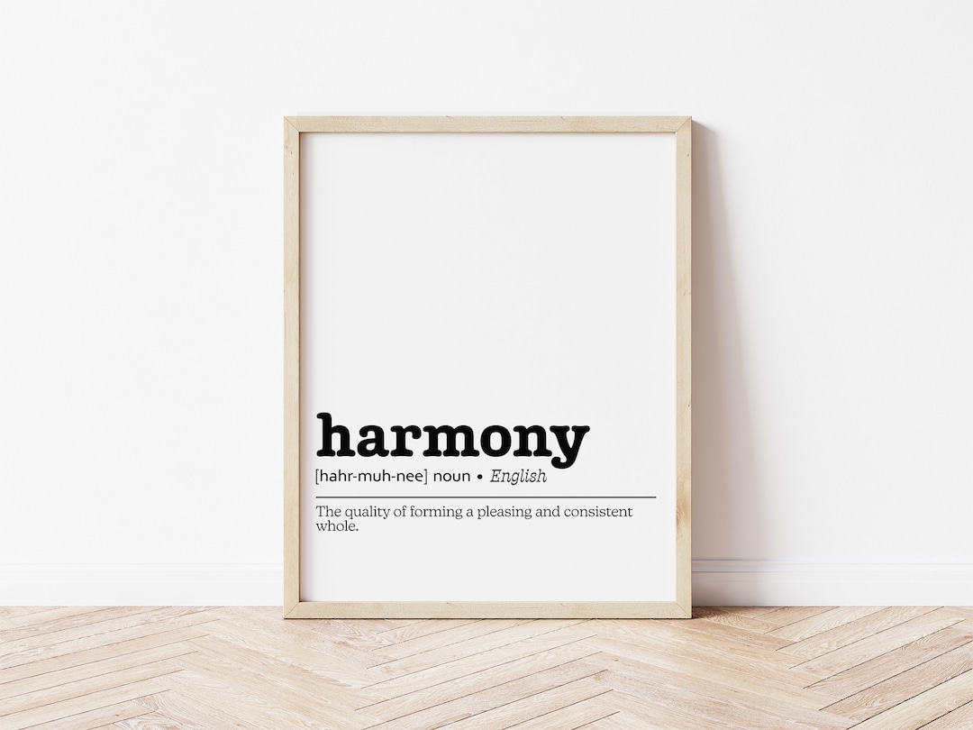 Harmony Wall Art Minimalist Print Home Office Positive Wall Art ...