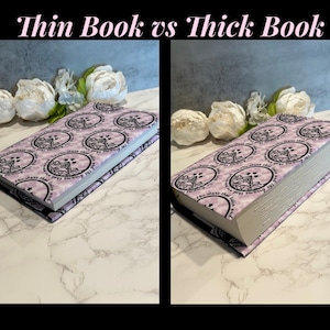 Adjustable Book Cover - Fabric Dust Jacket - Book Sleeve - Bookish Gift ...