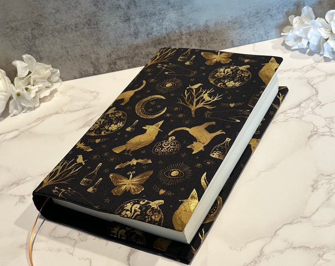 Adjustable Book Cover - Fabric Dust Jacket - Book Sleeve - Bookish Gift ...