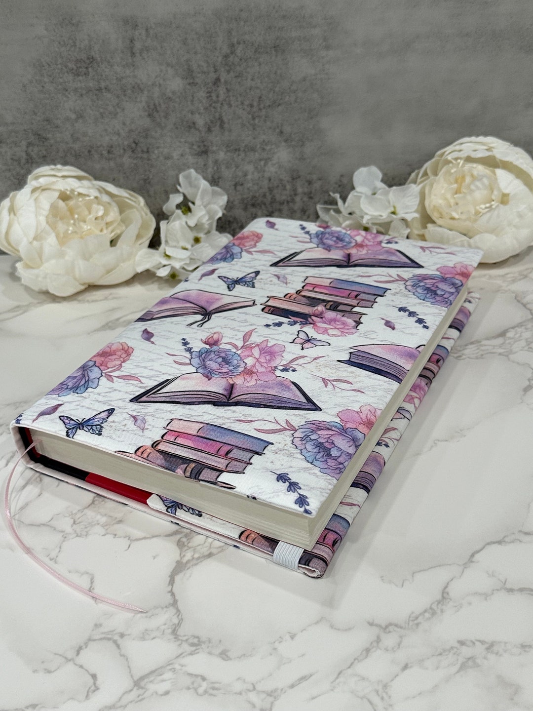 Adjustable Book Cover Fabric Dust Jacket Book Sleeve Bookish Gift Book ...