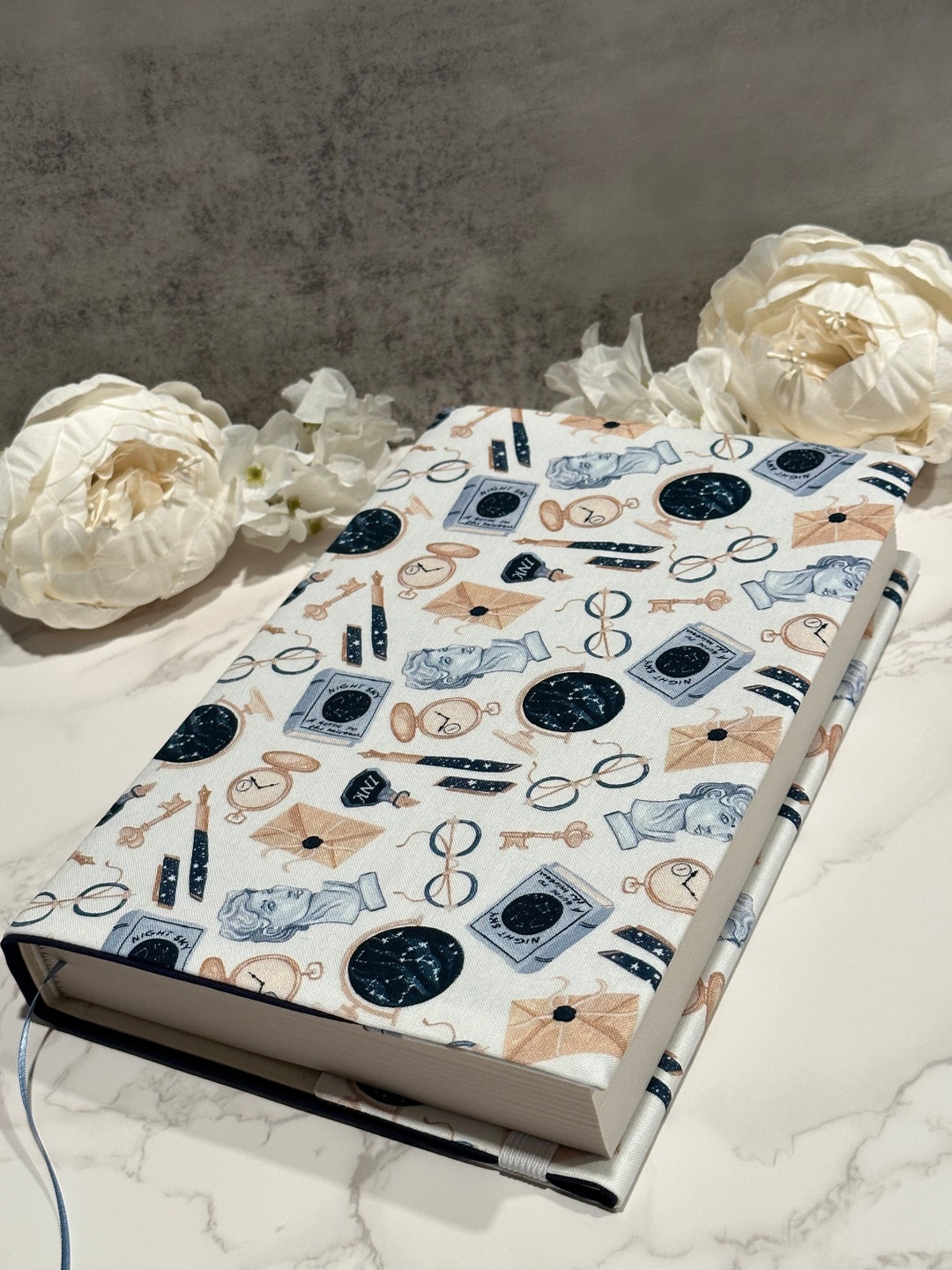 Adjustable Book Cover - Fabric Dust Jacket - Book Sleeve - Bookish Gift ...