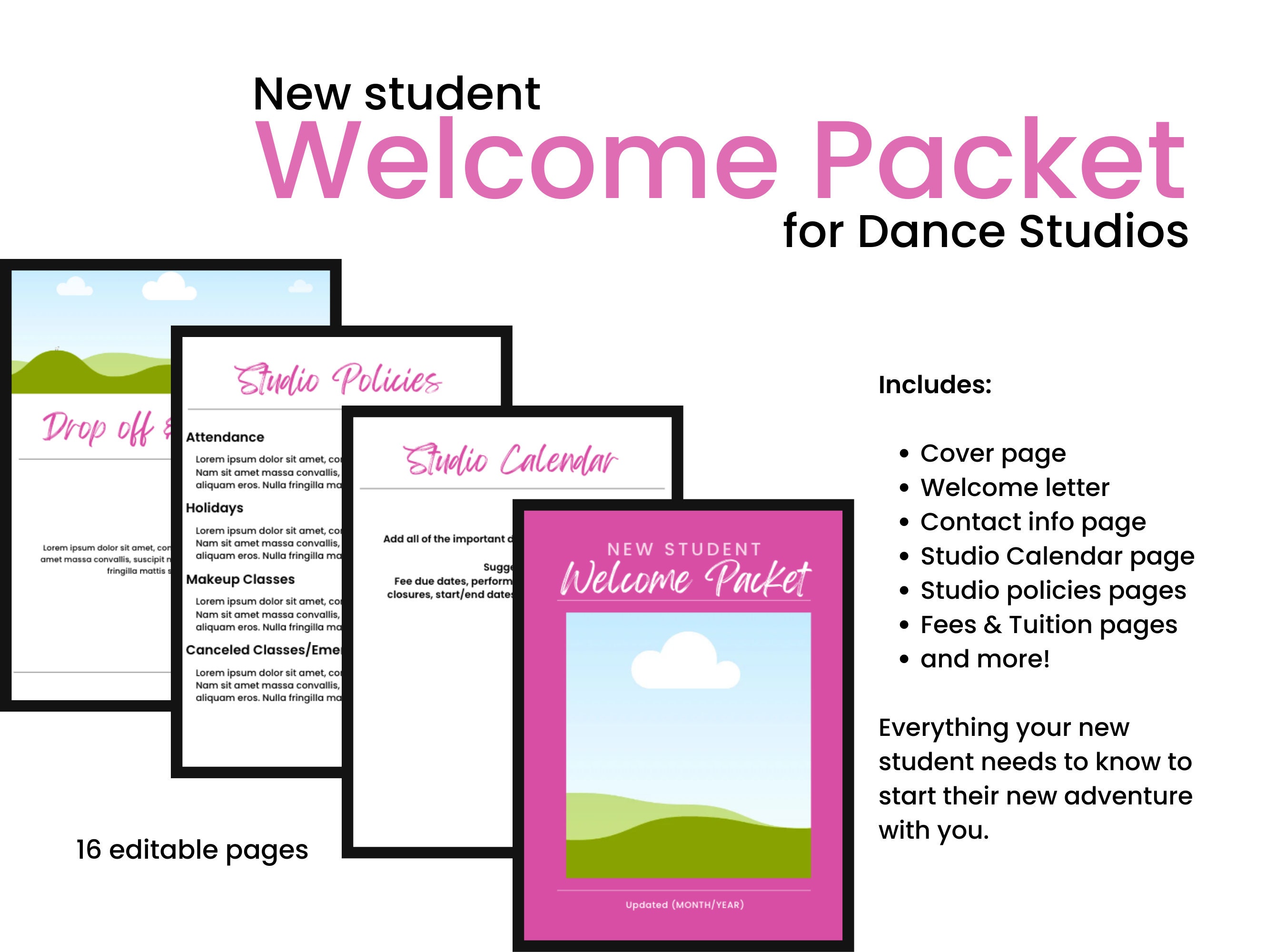 New Student Welcome Packet Template for Dance Studio Owners - Etsy
