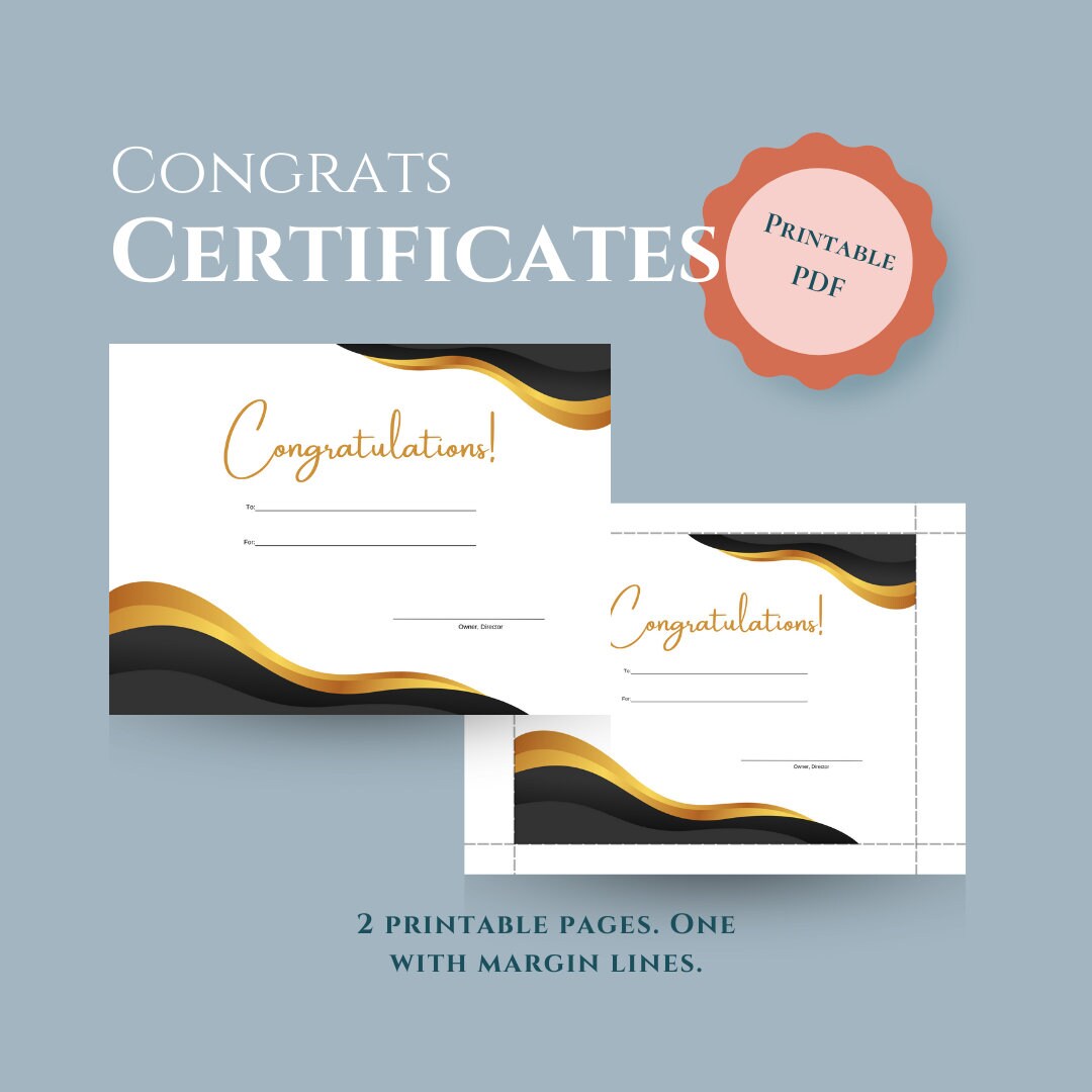 Instant Download Printable PDF Congratulations Certificate Dance Studio ...