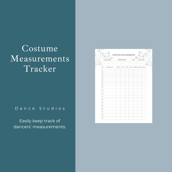 Printable Costume Measurement - Etsy
