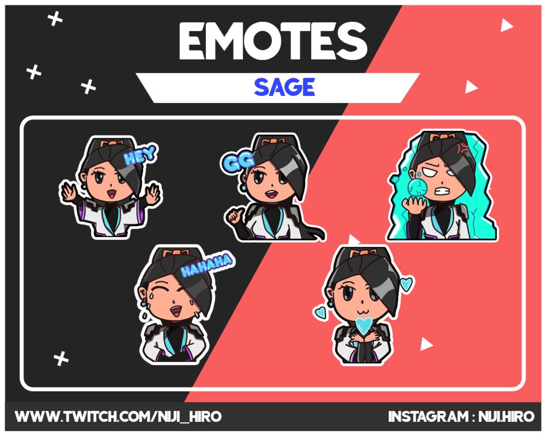 Sage valorant Emote Pack for Twitch and Discord - Etsy