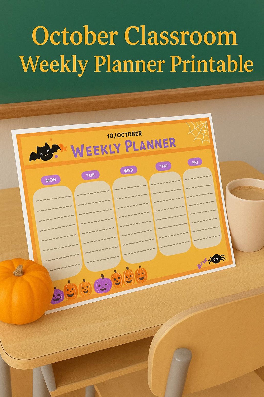 Classroom Weekly Planner | October Teacher Printable | Fun Lesson ...