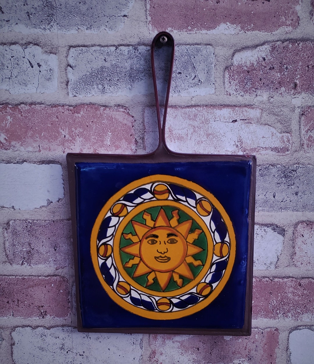Talavera Tile Hot Pot trivet With Metal Frame - Etsy
