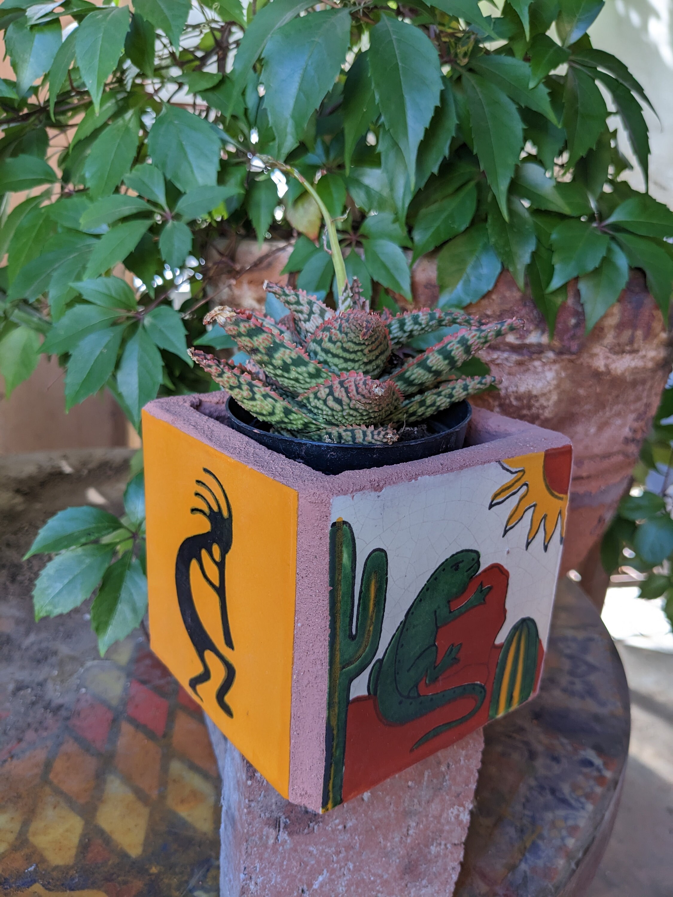 4x4 Mexican Hand Made Talavera Cube Pots Southwestern - Etsy