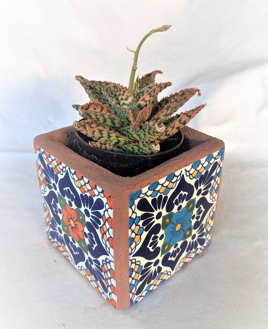 4x4 Mexican Hand Made Talavera Cube Pots - Cancun - Etsy