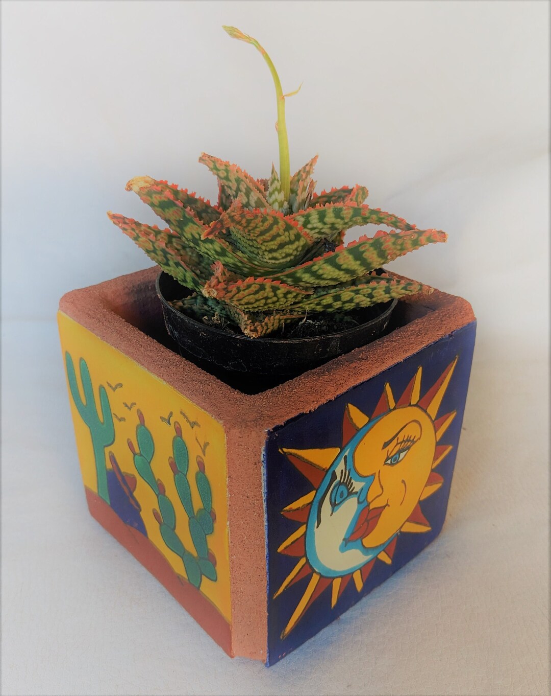 4x4 Mexican Hand Made Talavera Cube Pots - Southwestern - Etsy