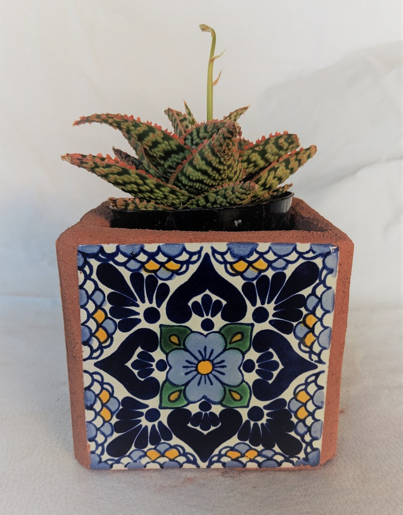 4x4 Mexican Hand Made Talavera Cube Pots - Cancun - Etsy