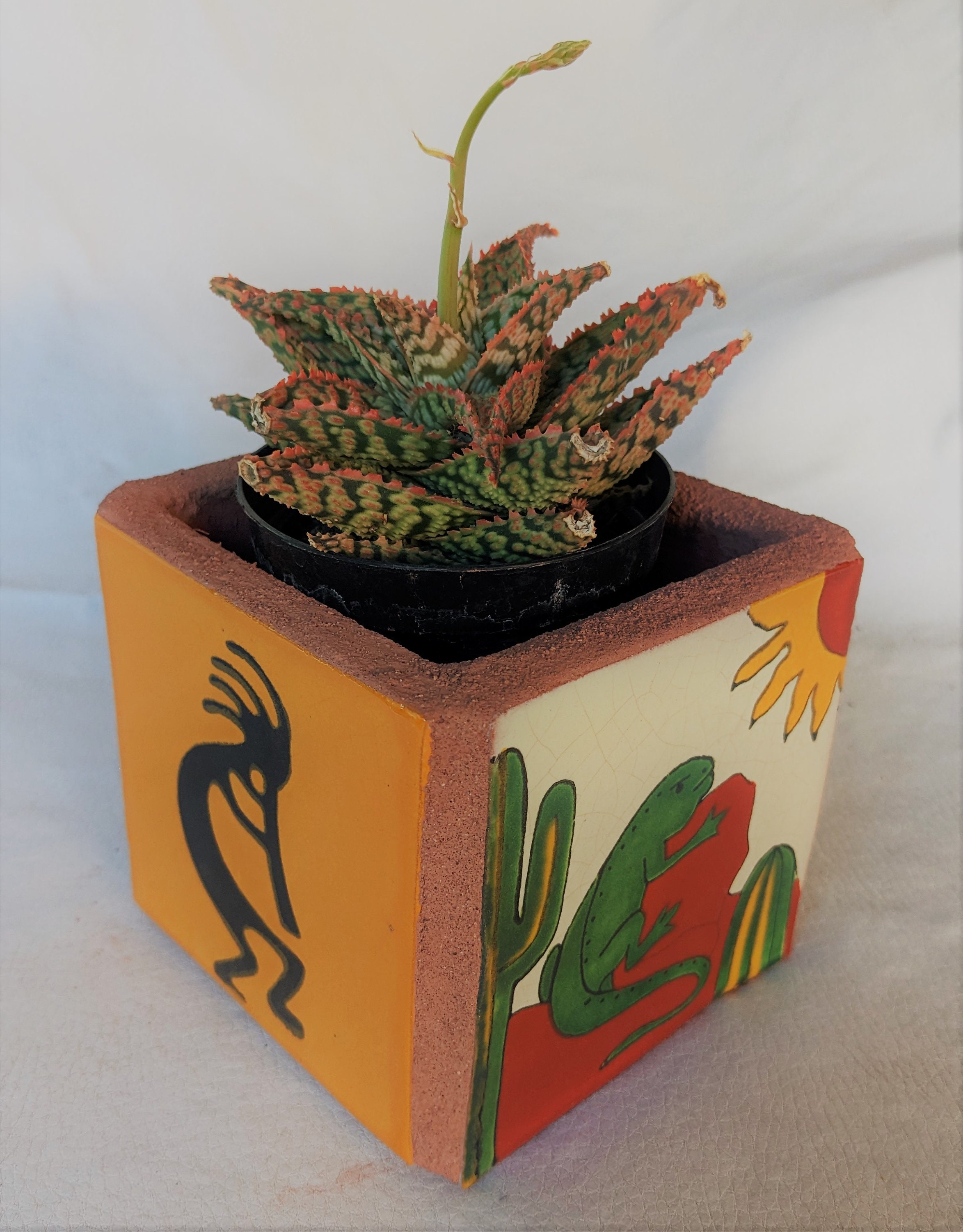 4x4 Mexican Hand Made Talavera Cube Pots Southwestern - Etsy
