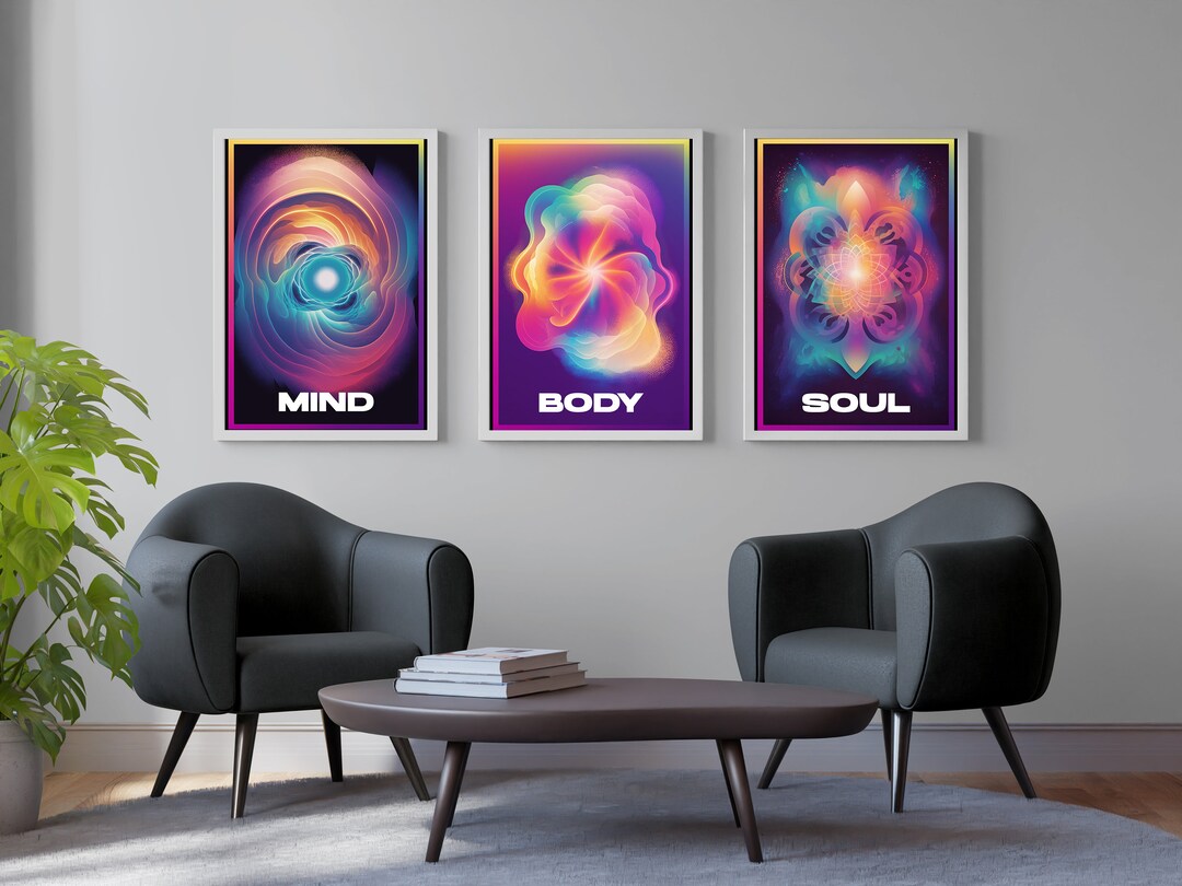 Vibrant Auras a Set of 3 Posters Depicting Mind, Body and Soul Auras ...