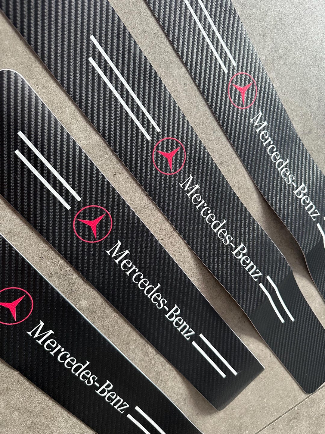 Mercedes Benz Door Sill Stickers Carbon Decor Tuning Car NEW Self ...
