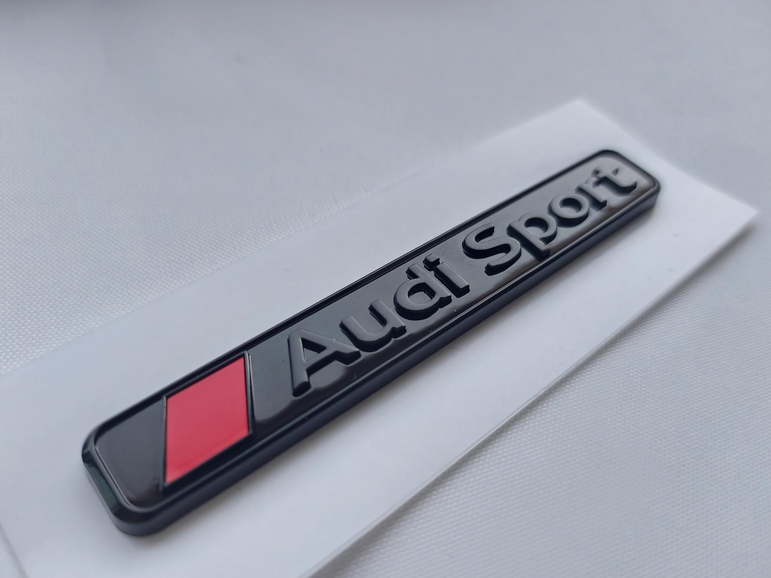 Audi Sport Emblem NEW Black Glossy Lettering, Self-adhesive, Suitable ...