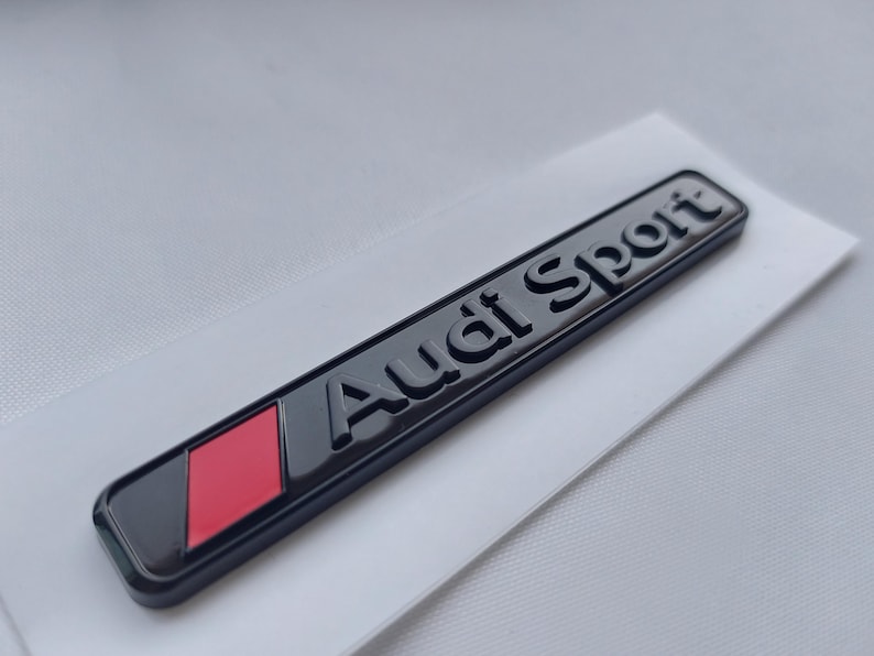 Audi Sport Emblem NEW Black Glossy Lettering, Self-adhesive, Suitable ...