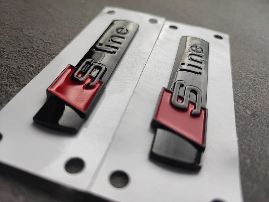 2x Sline Emblem NEW Black Glossy Lettering, Self-adhesive, Sticker ...