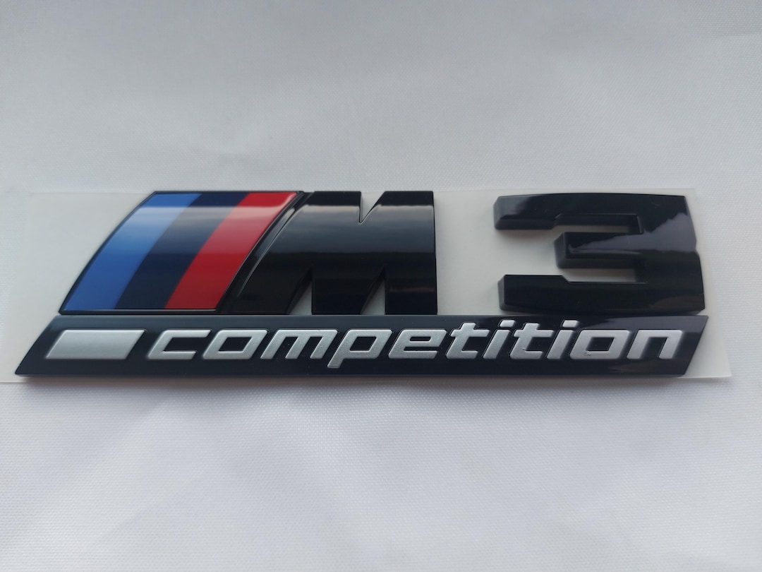 BMW M3 Competition Emblem, NEW Black Glossy New in Foil, Lettering ...