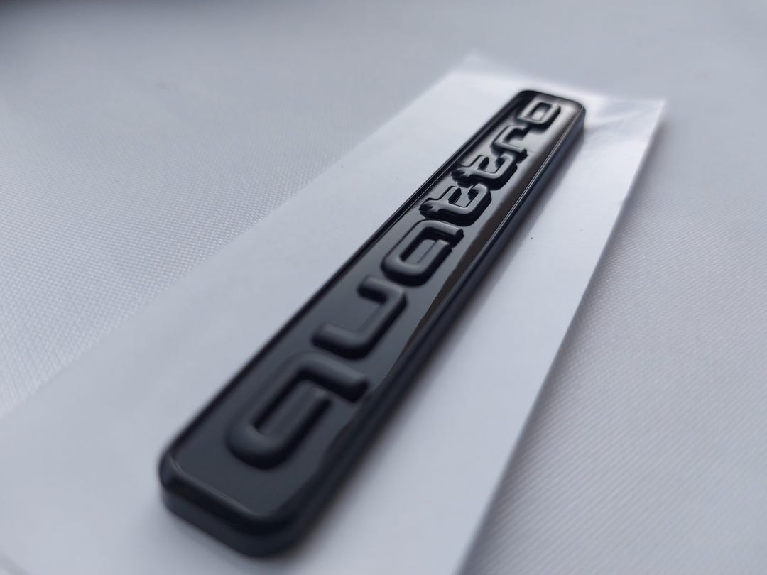 Audi Quattro Emblem NEW Gloss Black Lettering, Self-adhesive, Suitable ...