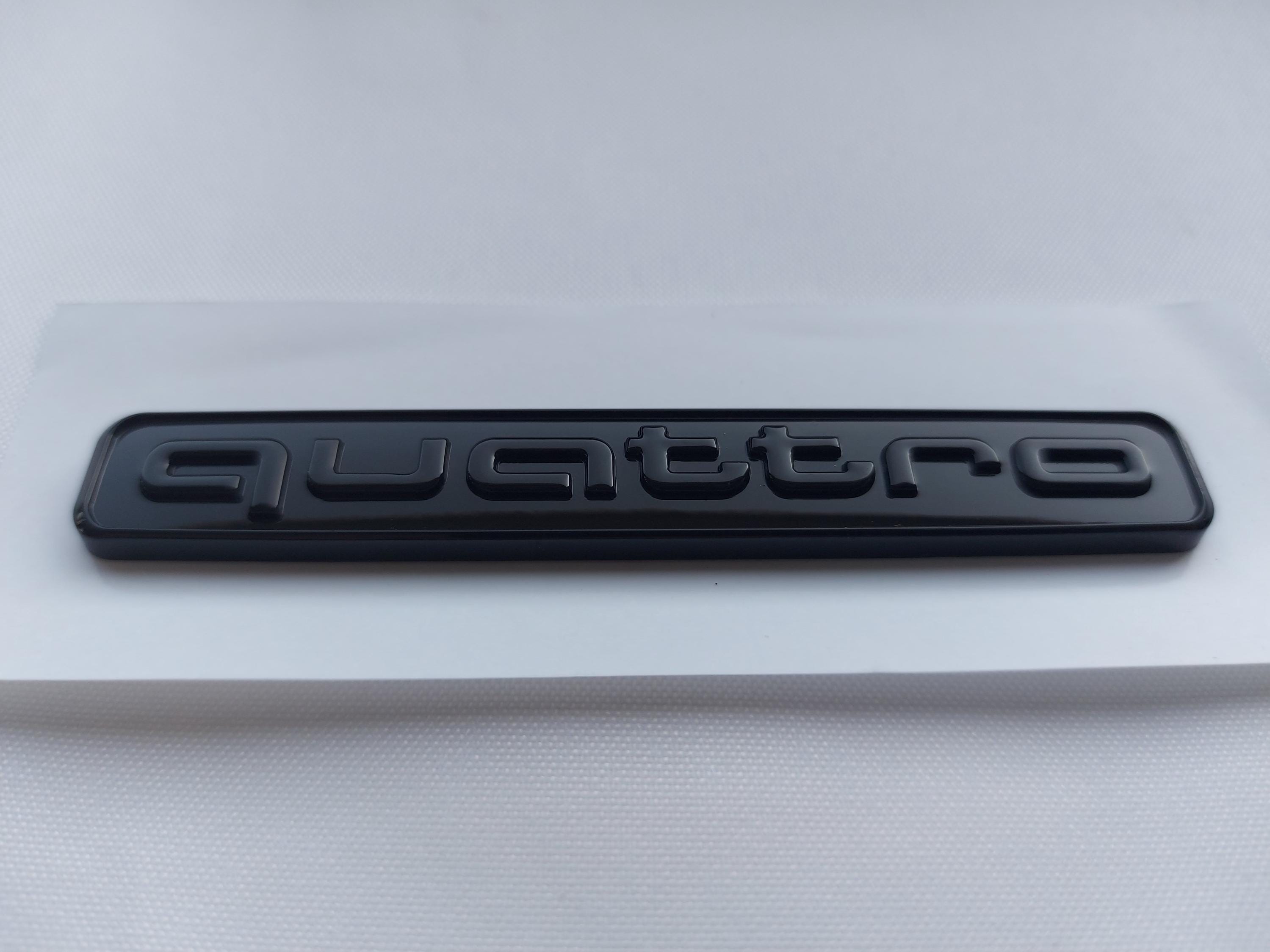 Audi Quattro Emblem NEW Gloss Black Lettering, Self-adhesive, Suitable ...