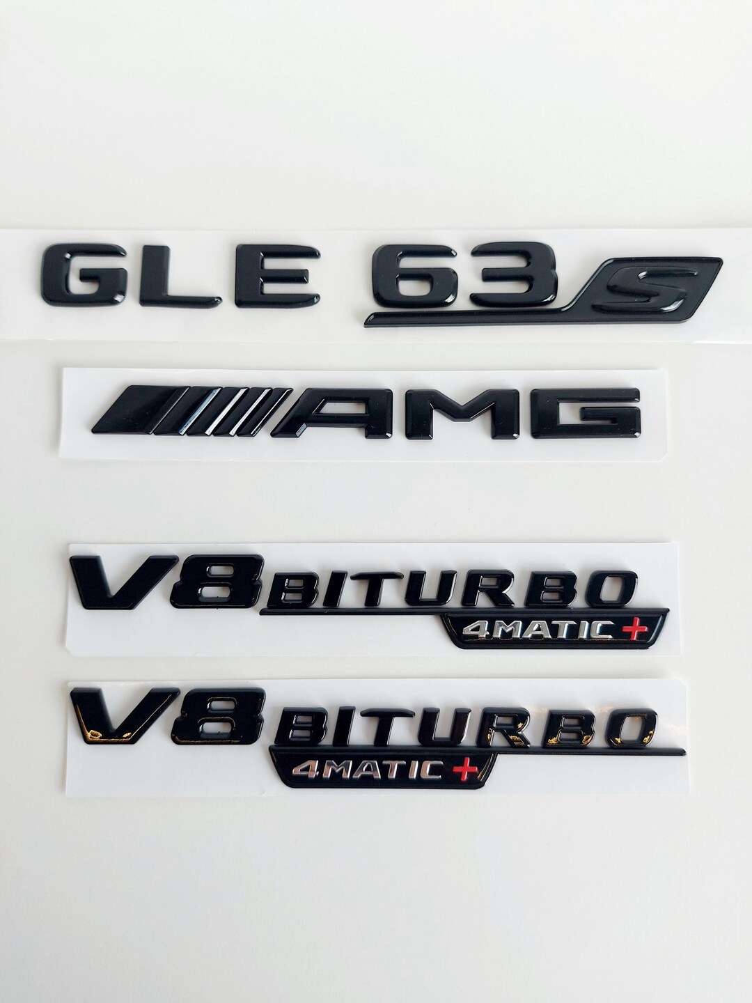 Mercedes-benz Gle63s AMG Set, NEW Black Glossy, Emblem Lettering, Self ...