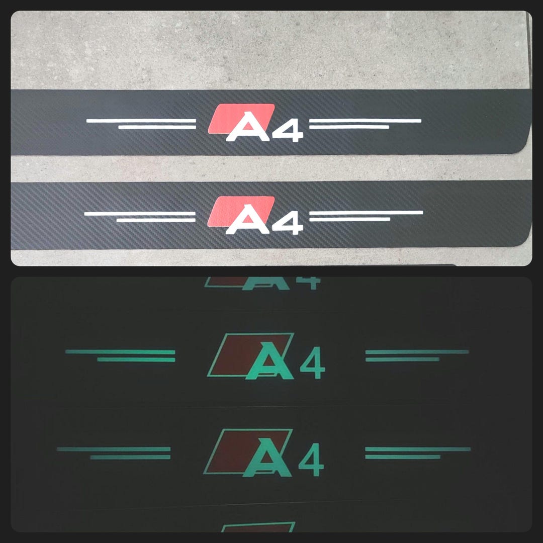 AUDI A4 Luminescent Door Sills Self-illuminating Sticker Carbon Decor ...