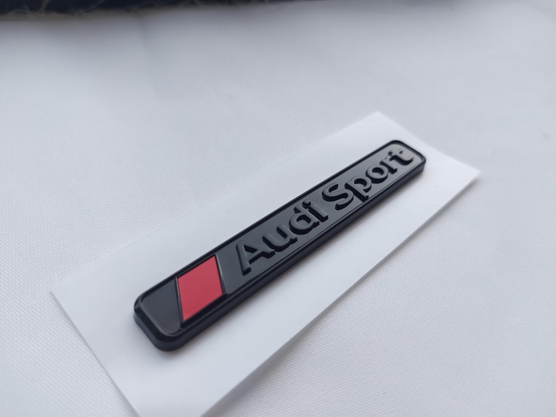 Audi Sport Emblem NEW Black Glossy Lettering, Self-adhesive, Suitable ...