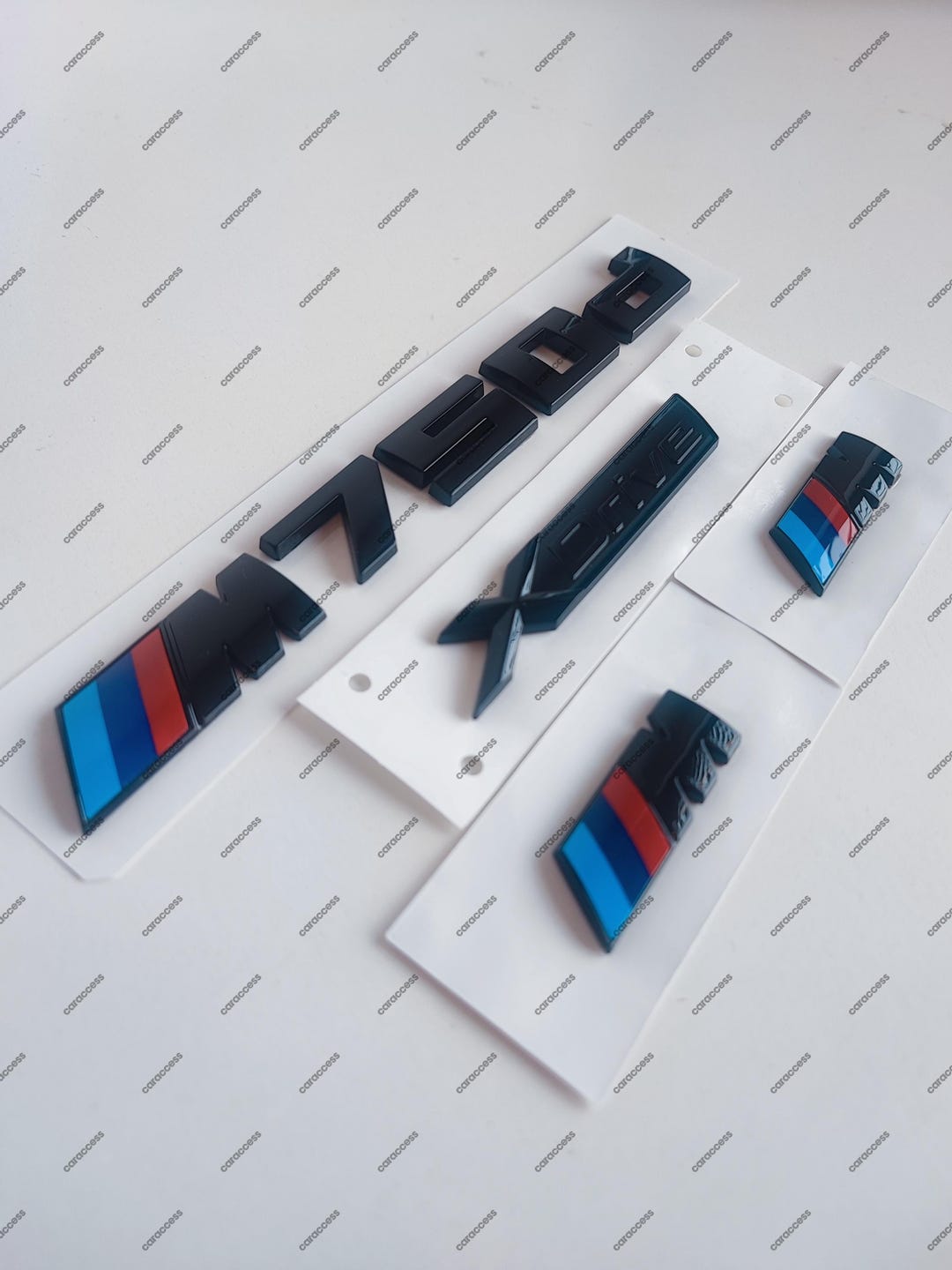 BMW M750d Set, Emblem, NEW Black Glossy 2x M Xdrive M750d, New in Foil ...