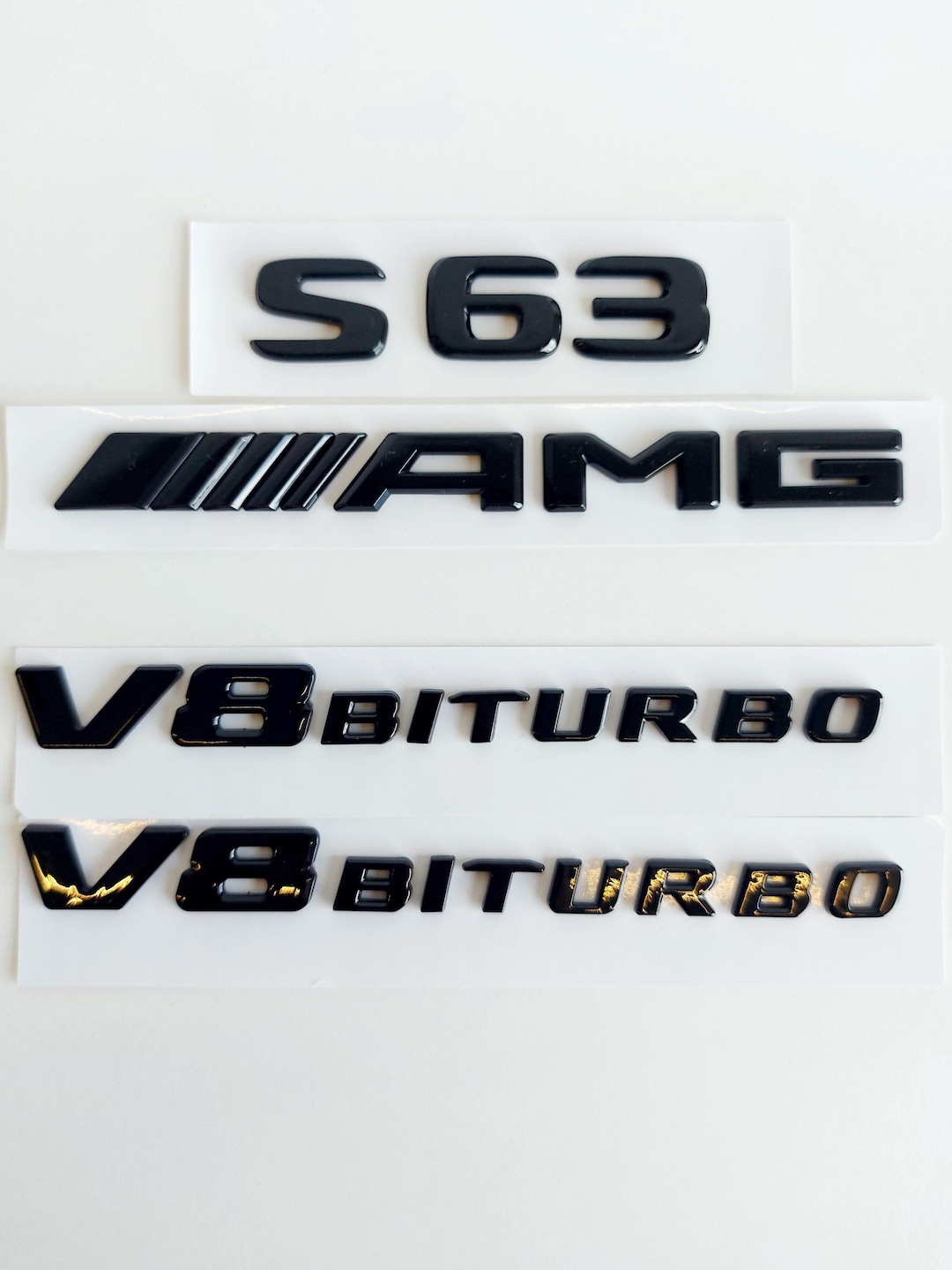 Mercedes-benz S63 AMG Set, NEW Glossy Black, Emblem - Lettering, Self ...