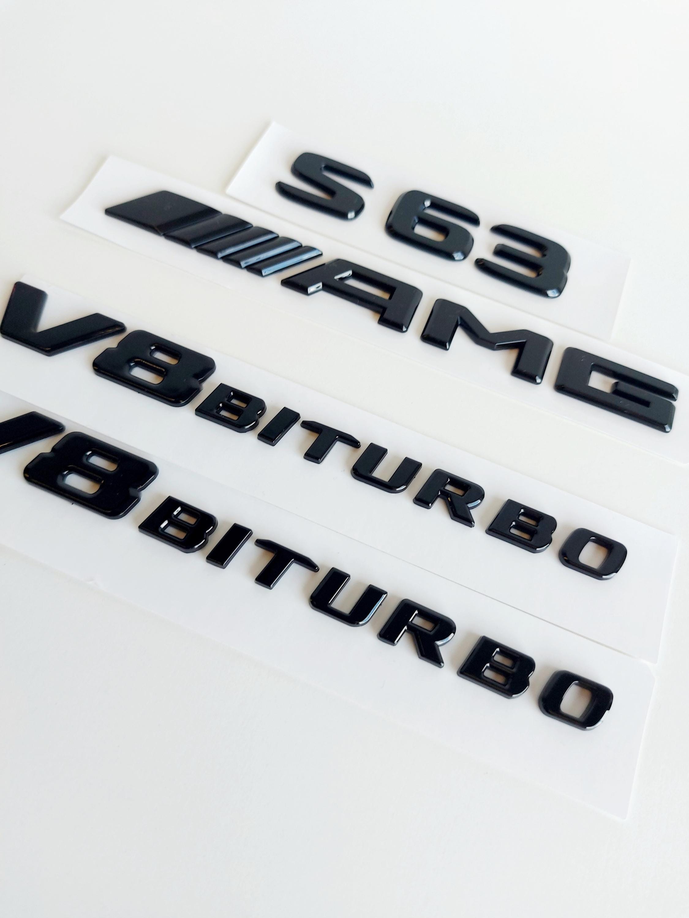 Mercedes-benz S63 AMG Set, NEW Glossy Black, Emblem - Lettering, Self ...