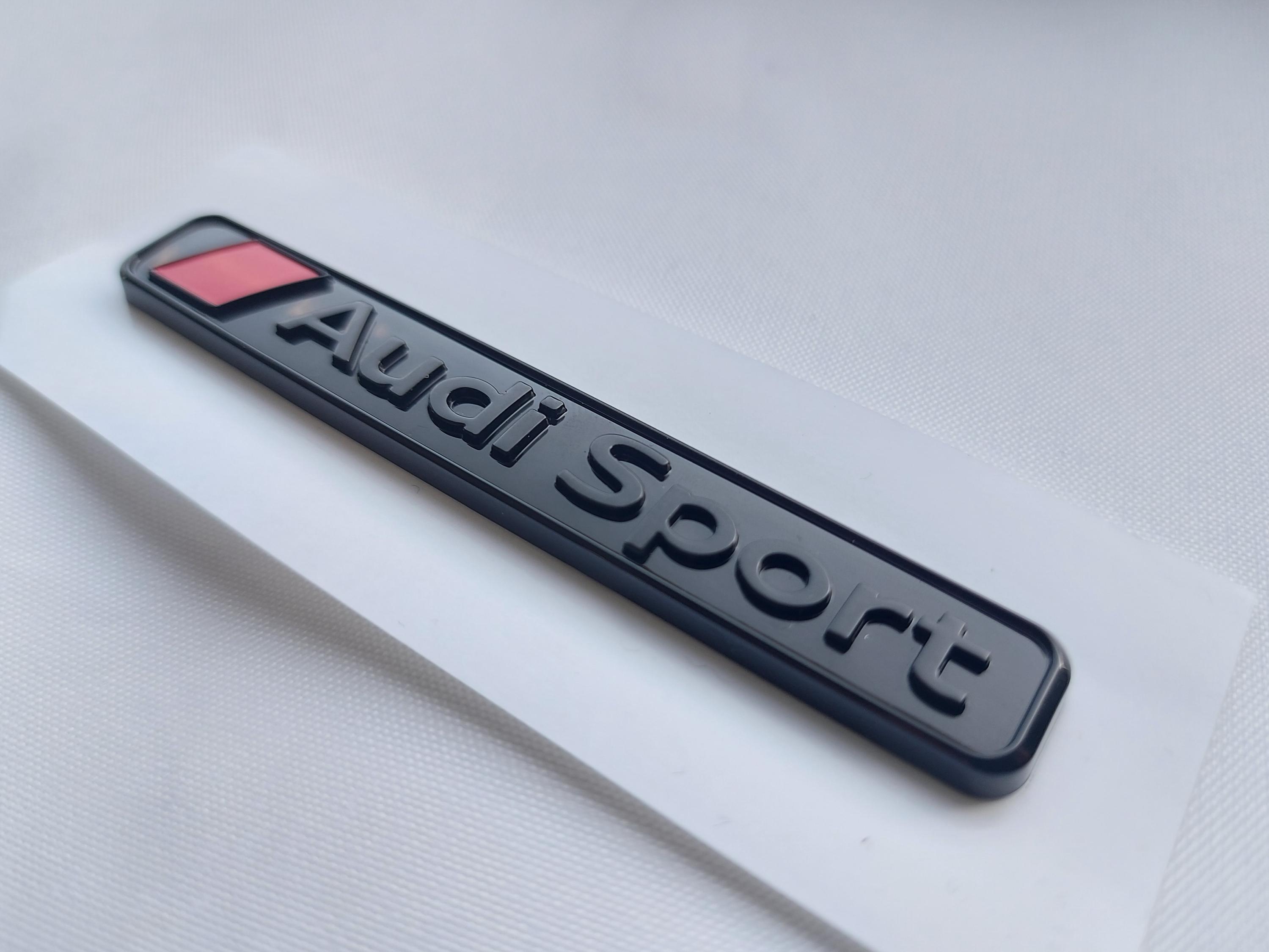 Audi Sport Emblem NEW Black Glossy Lettering, Self-adhesive, Suitable ...