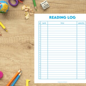 Letter | Blue | Reading Log | Summer Reading Log | Book Log Tracker ...