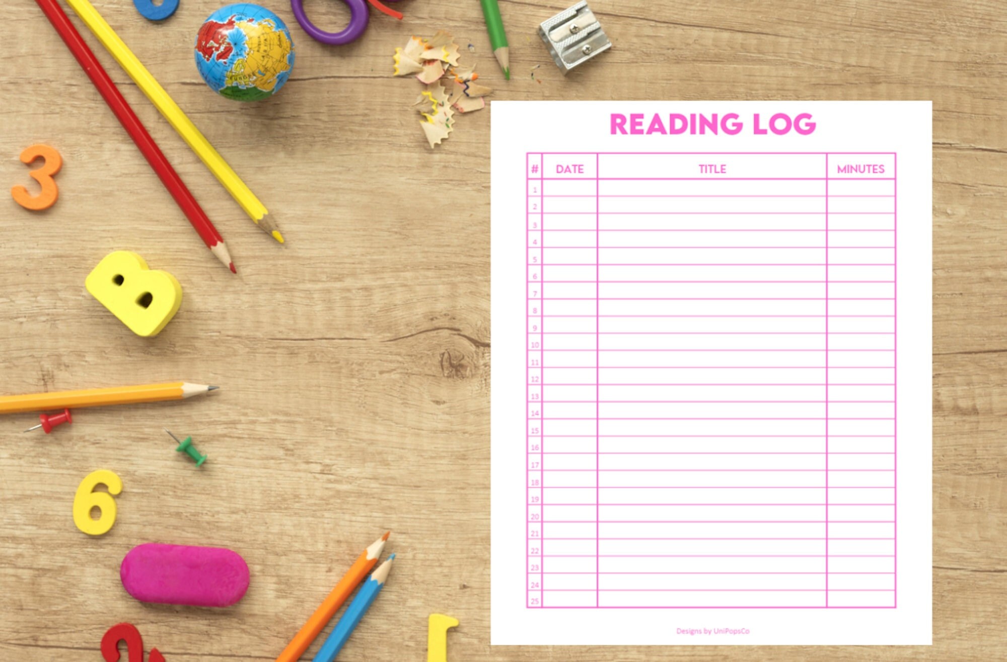 Letter | Pink | Reading Log | Summer Reading Log | Book Log Tracker ...