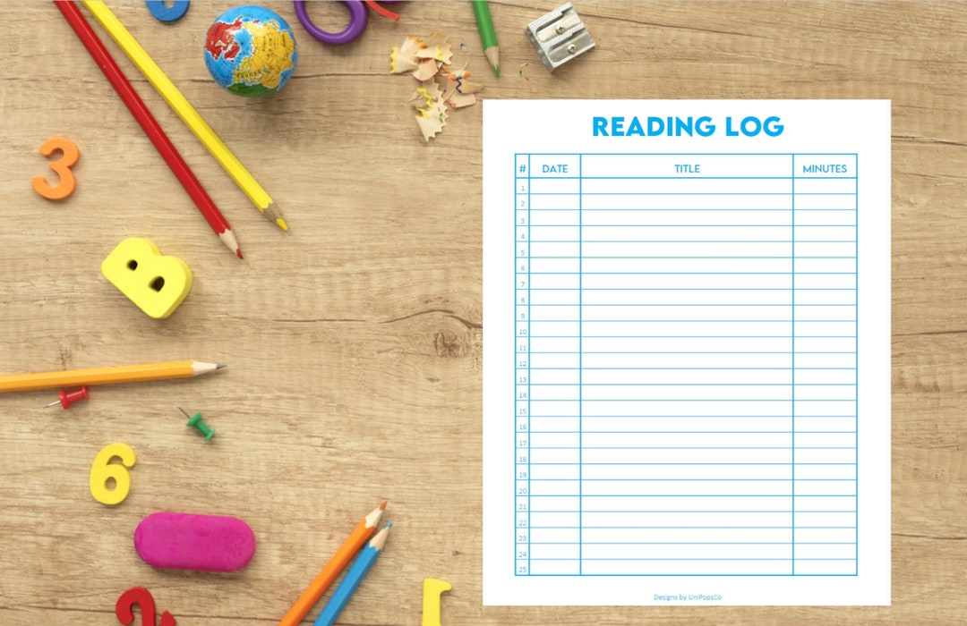 Letter | Blue | Reading Log | Summer Reading Log | Book Log Tracker ...