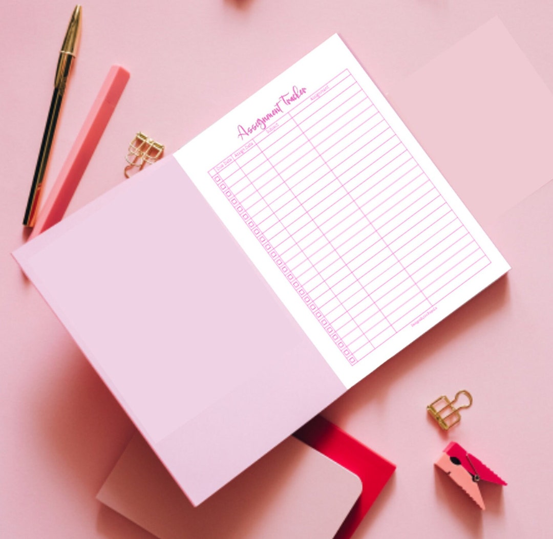 Letter|pink|assignment Tracker|task List|back to School|minimalist ...
